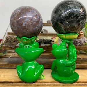 Frog Orb Holder Sphere Stand Base Crystal Ball Holder Frog Animal Shape ...