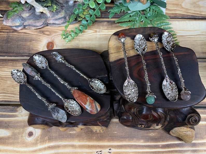 Mini Crystal Spoon Witch Altar Spoon Herbal Mini Crystal Witchcraft ...