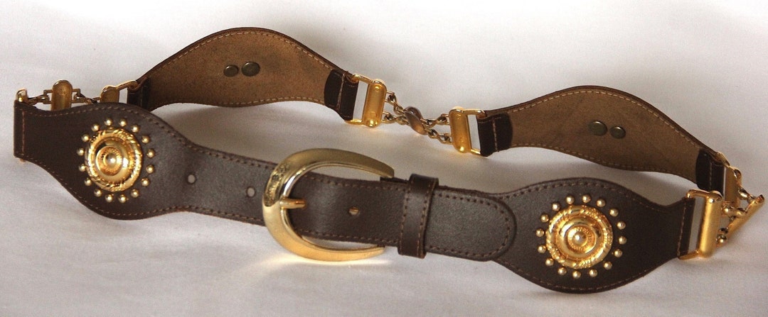 80's Fancy Leather Belt - Etsy