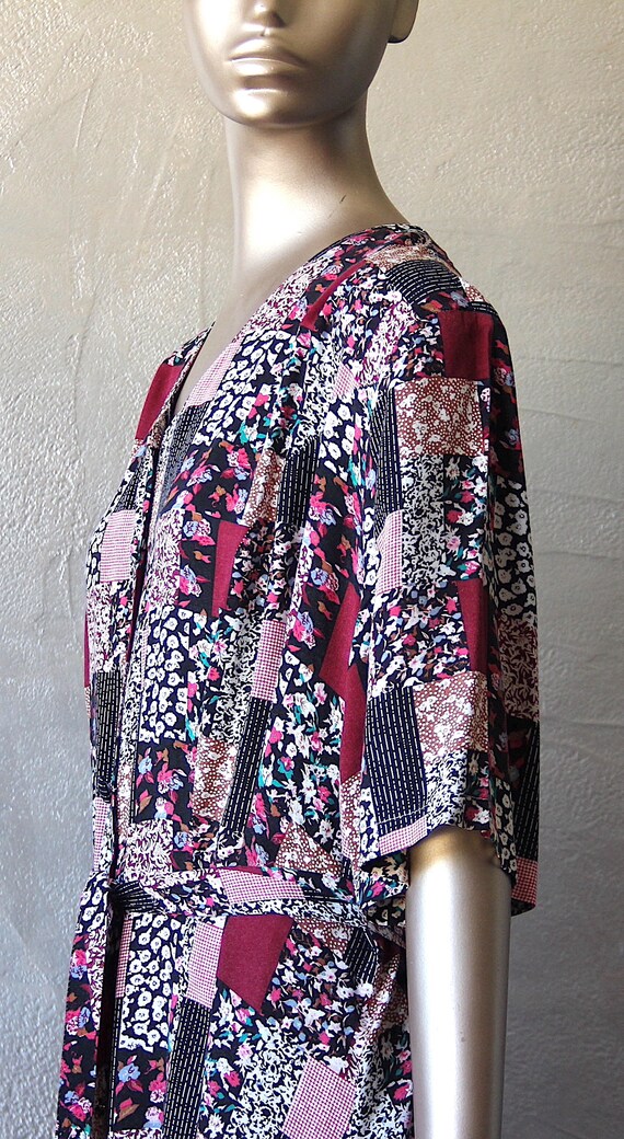 70's hippie dress with patchwork print - Gem