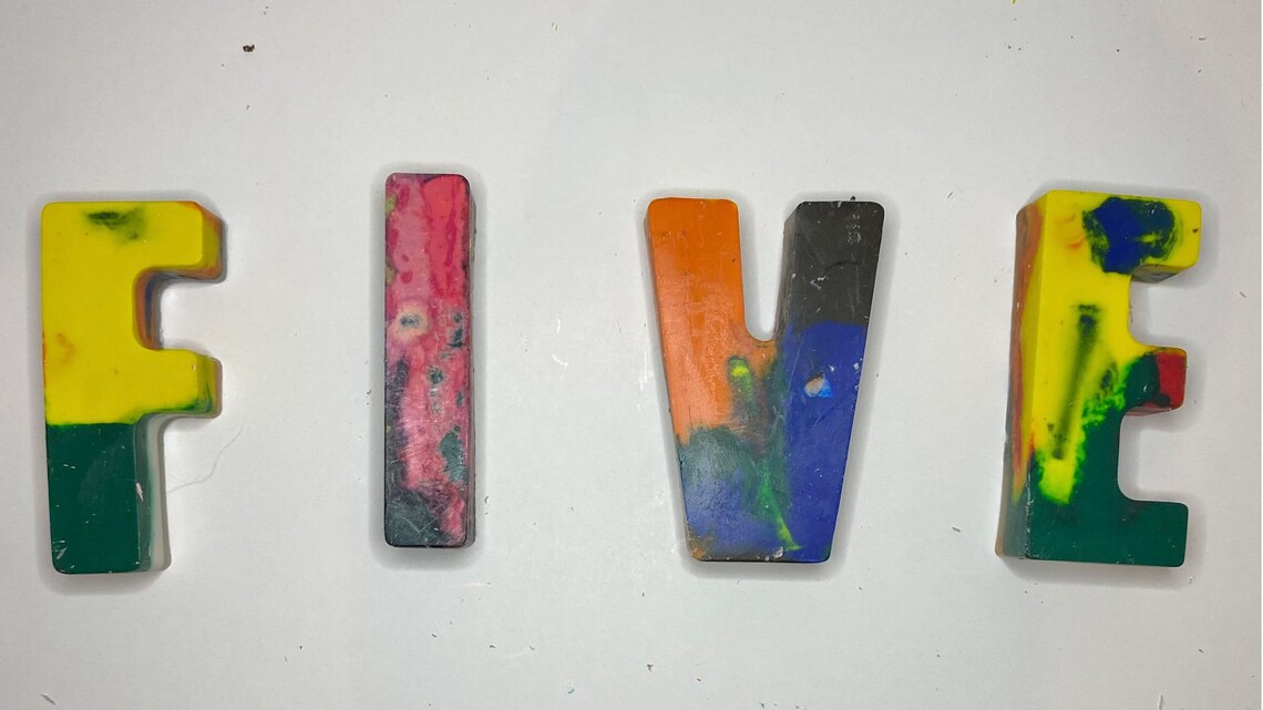 Marble Crayon Letter Words - Etsy