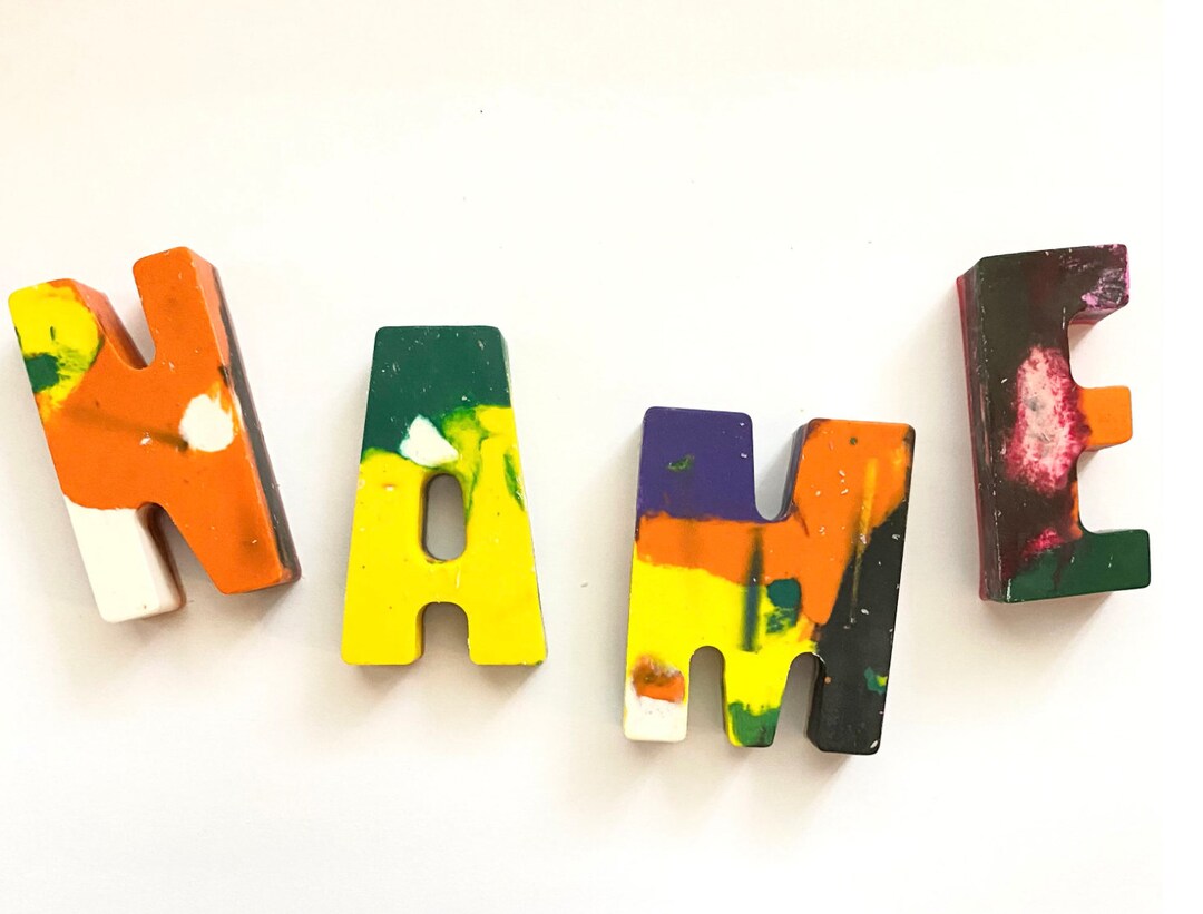 Marble Crayon Letter Words - Etsy