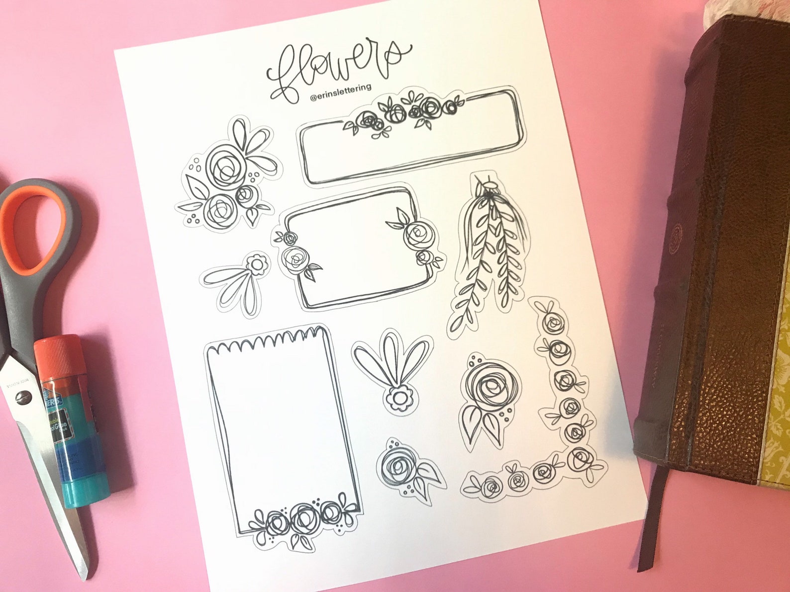 Flowers Journaling Cutouts - Etsy