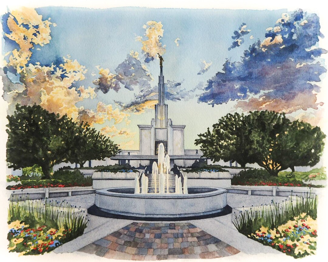 Denver Temple, LDS Temple, Lds Art, Castle Print, Watercolor Temple ...