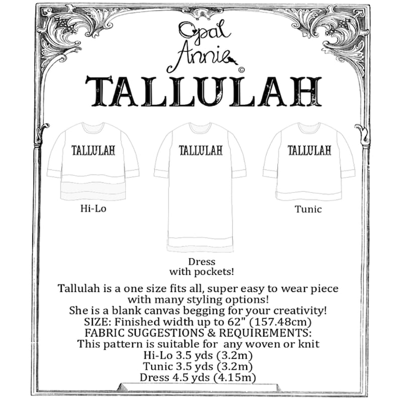 TALLULAH Hi-low Top Dress PDF Sewing Pattern Size Inclusive - Etsy