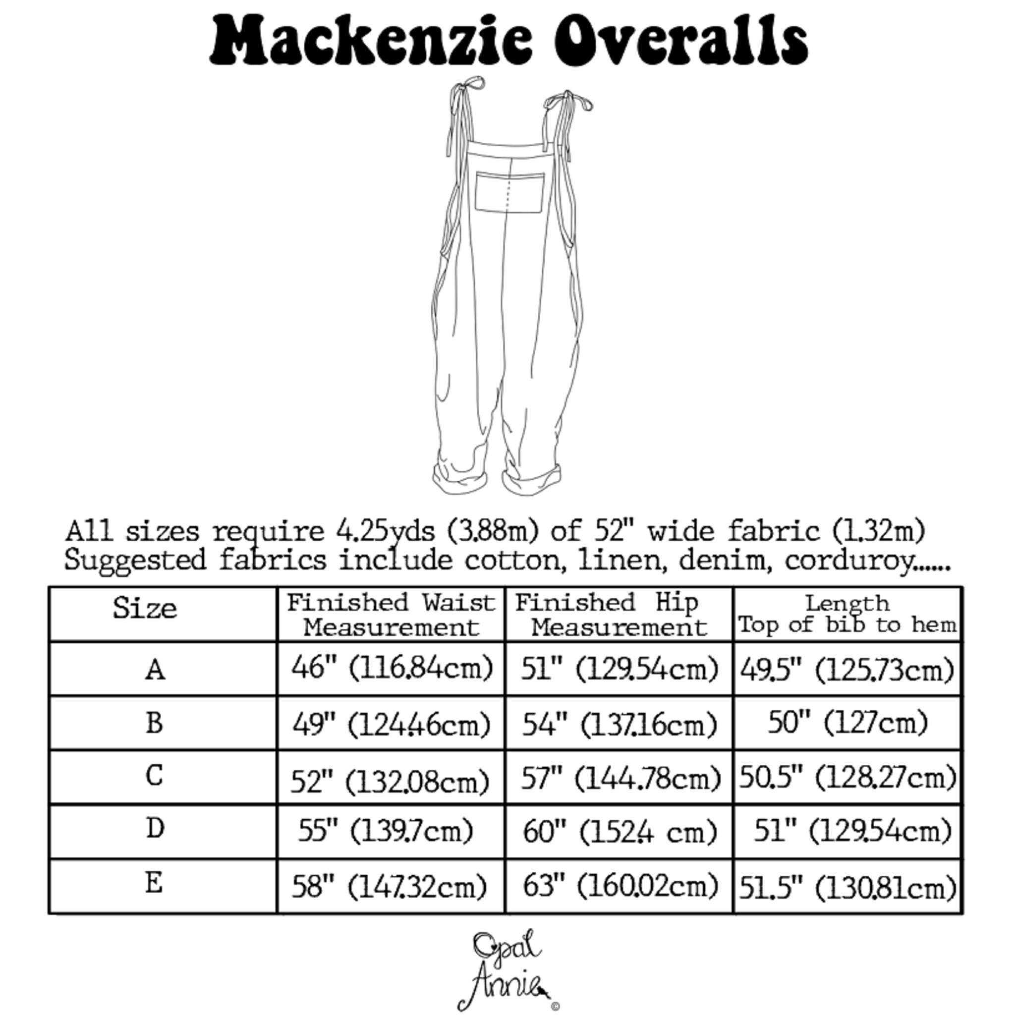 MACKENZIE Overall PDF Sewing Pattern Size Inclusive - Etsy