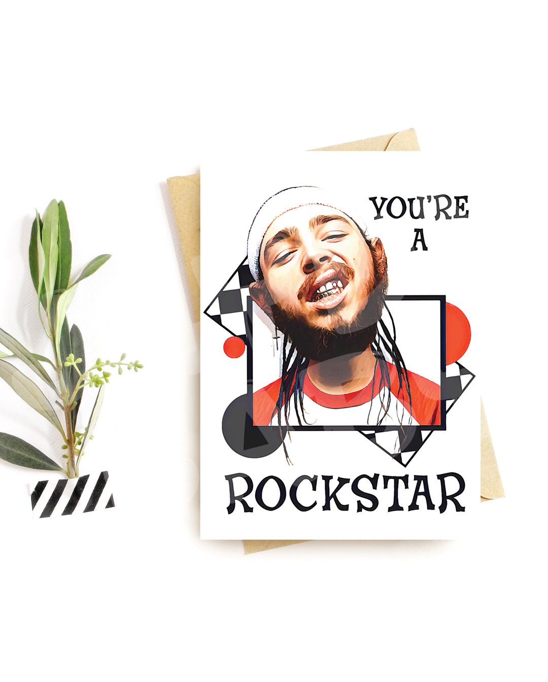 Your a Rockstar Funny Malone Birthday Gift Birthday Card - Etsy