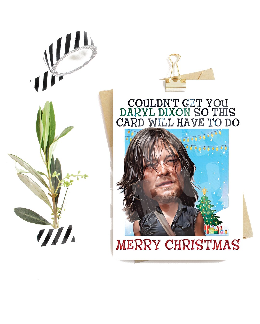 Daryl Christmas Card Couldn't Get You Daryl Funny Dead Card TWD Holiday ...
