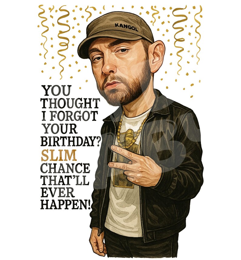 Funny Birthday Card – “slim Chance” Parody – Bold Caricature Greeting ...