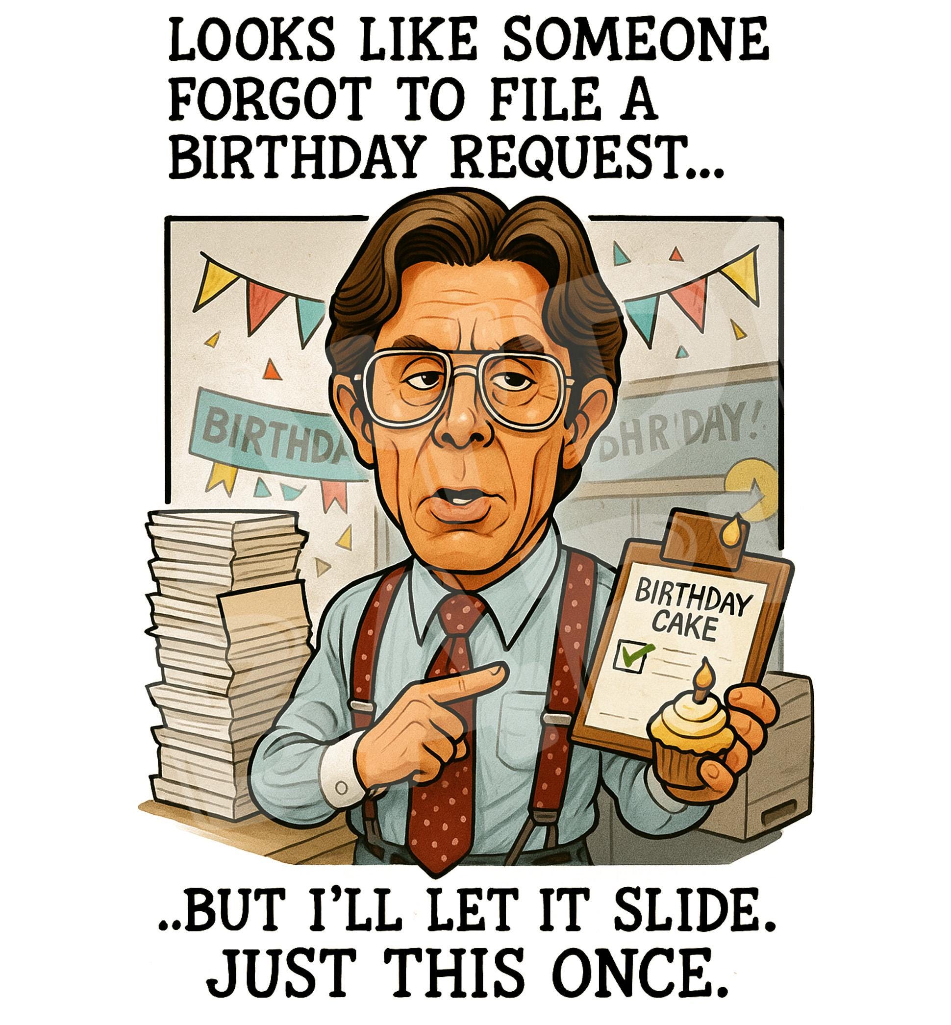 Funny Birthday Card for Coworker – Birthday Request Form Card – Office ...