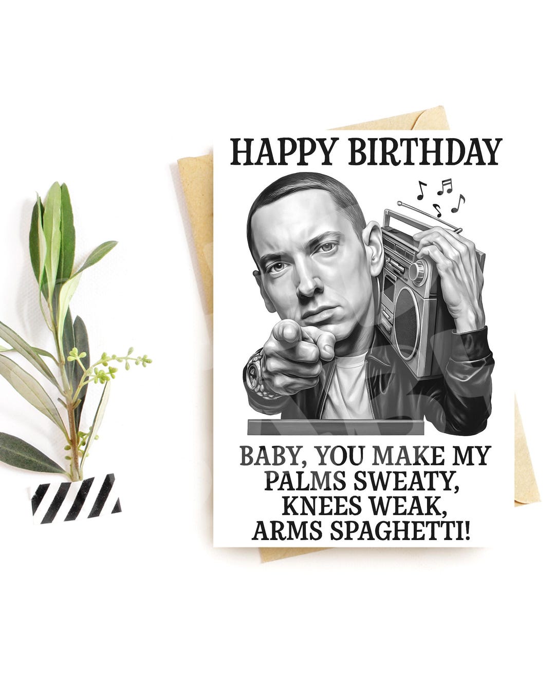 Funny Rap Birthday Card – Spaghetti Arms Parody – Palms Sweaty Knees ...