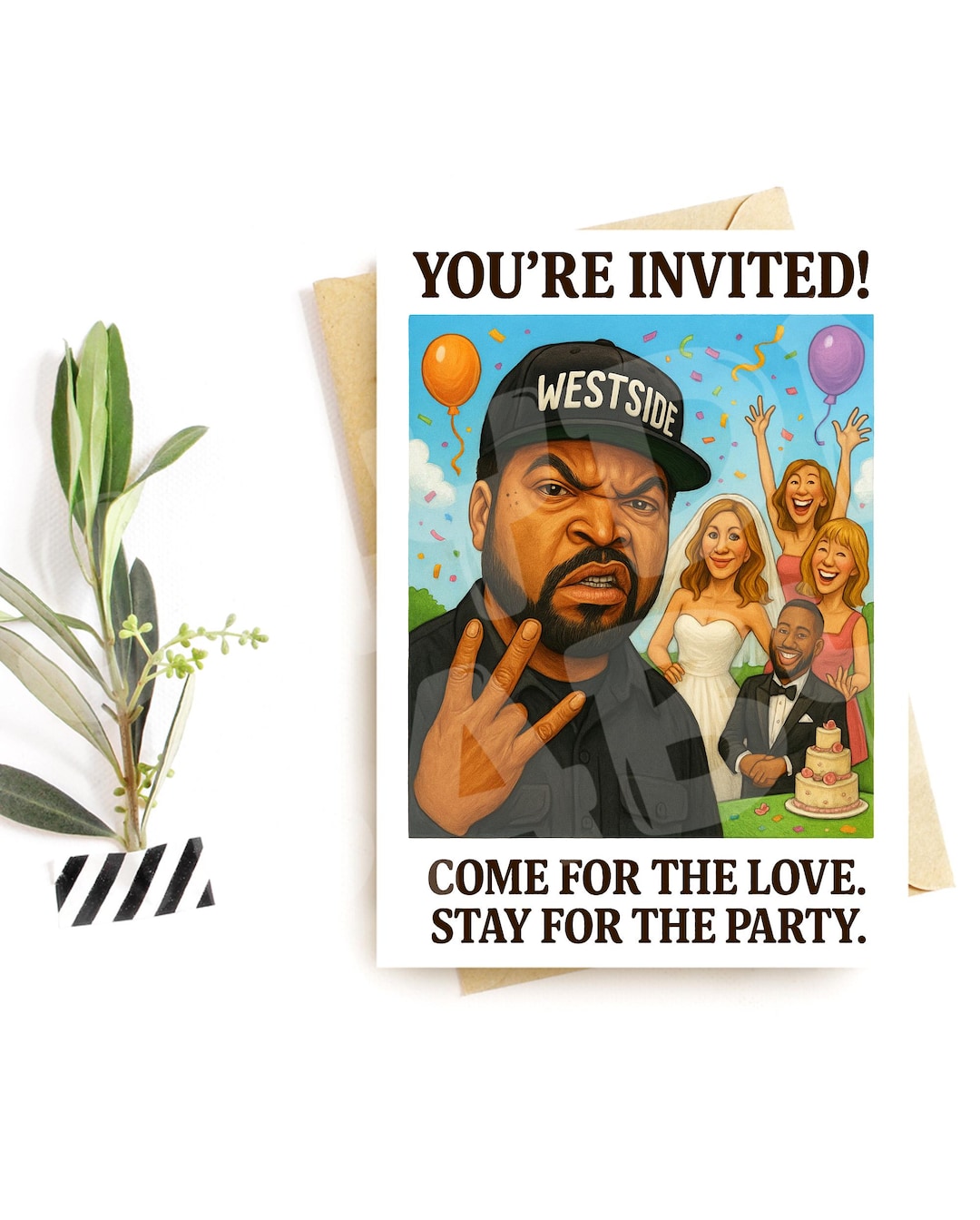 Funny Wedding Invitation Card – Wild Party Guest Design, Bold ...