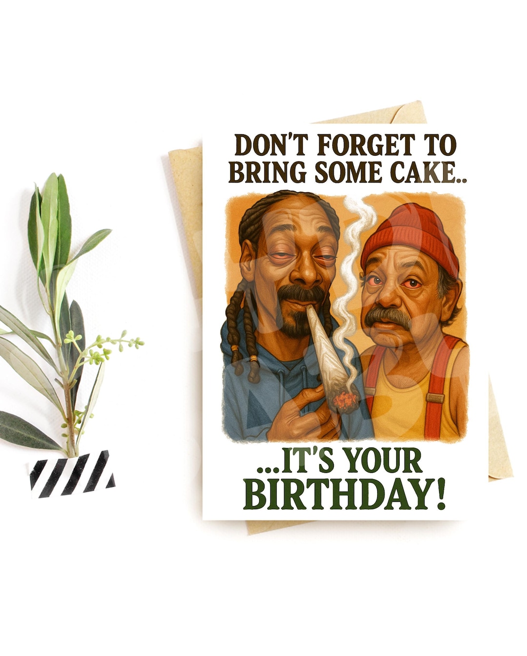 Funny Stoner Birthday Card – Bring Cake Parody – Weed Humor Greeting ...