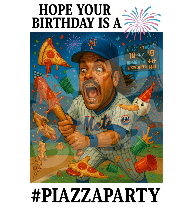 Funny Birthday Card – Baseball Pizza Parody – Card for Him or Sports ...