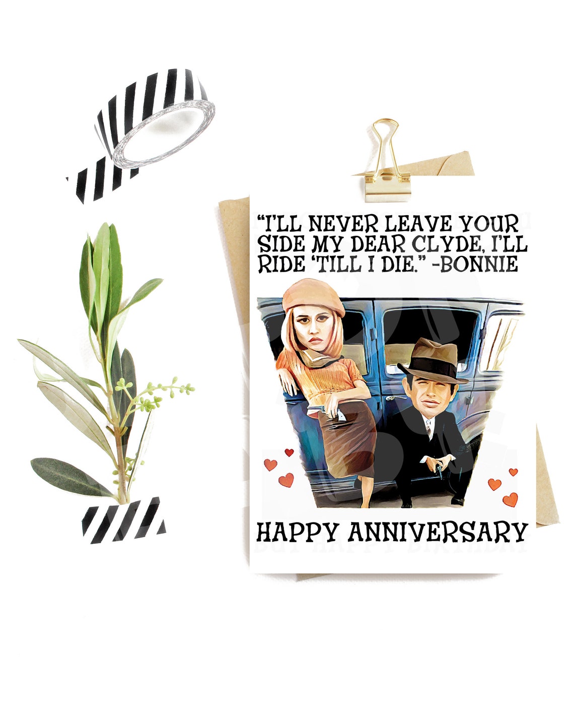 Bonnie and Clyde Caricature Card Ride 'till I Die - Etsy
