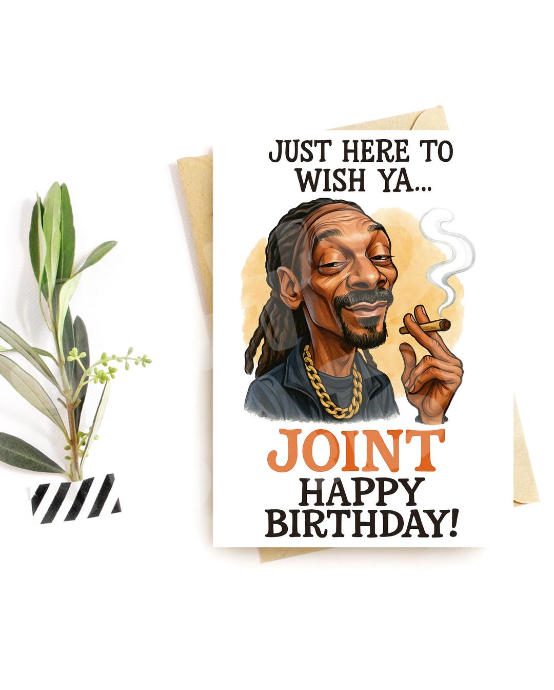 Funny Birthday Card – Joint Birthday Wish – Parody Rapper Smoking Card ...