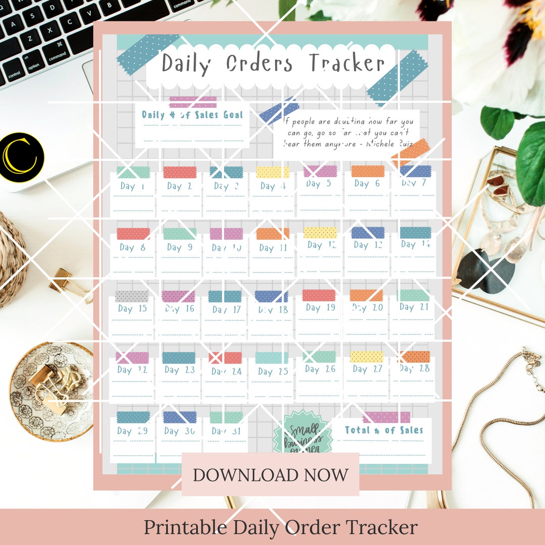 Printable Daily Order Tracker Printable and Procreate Sales Tracker ...