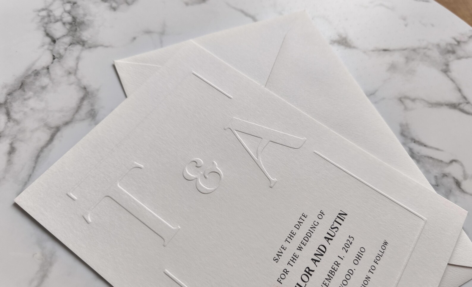 Embossed Save the Date, Embossed Invitation, Printed Save the Date ...