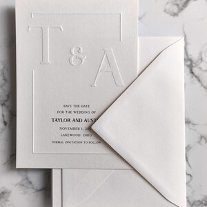 Embossed Save the Date, Embossed Invitation, Printed Save the Date ...