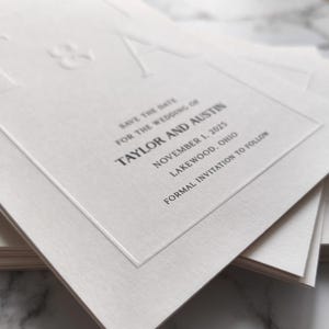 Embossed Save the Date, Embossed Invitation, Printed Save the Date ...