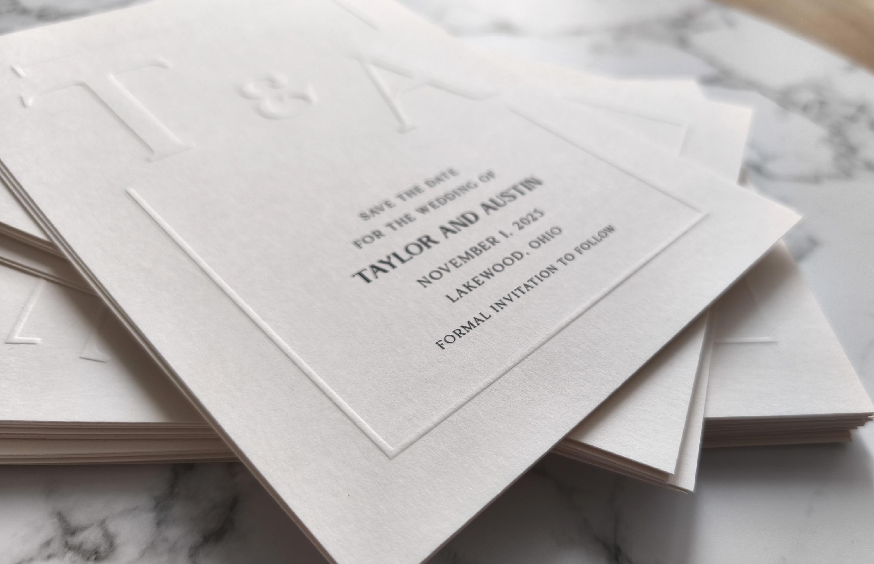 Embossed Save the Date, Embossed Invitation, Printed Save the Date ...