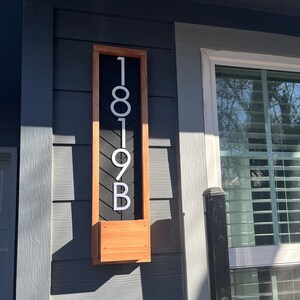 Fairview Vertical Address Sign Planter - Personalized House Number Sign ...