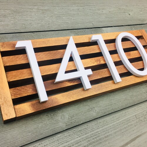 Large House Numbers Horizontal Modern Address Plaque House - Etsy