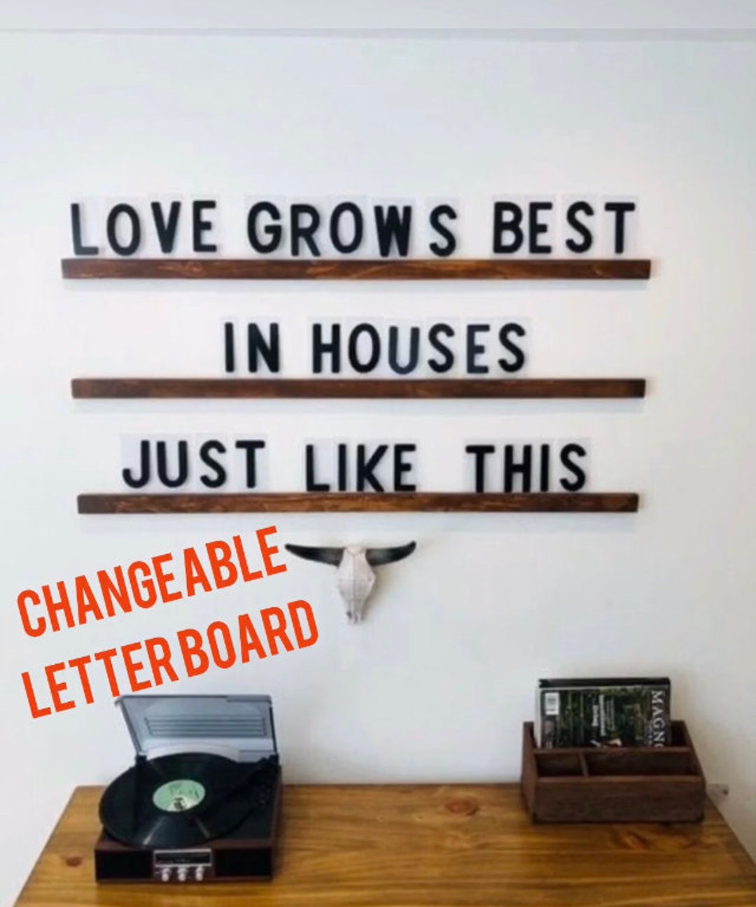 Xl Letterboard Statement Shelves, 4in Letters, 5 Finish Options ...