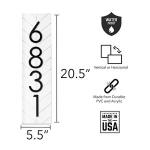Chesapeake 100% Uv & Weatherproof Vertical Address Sign, Address Plaque ...