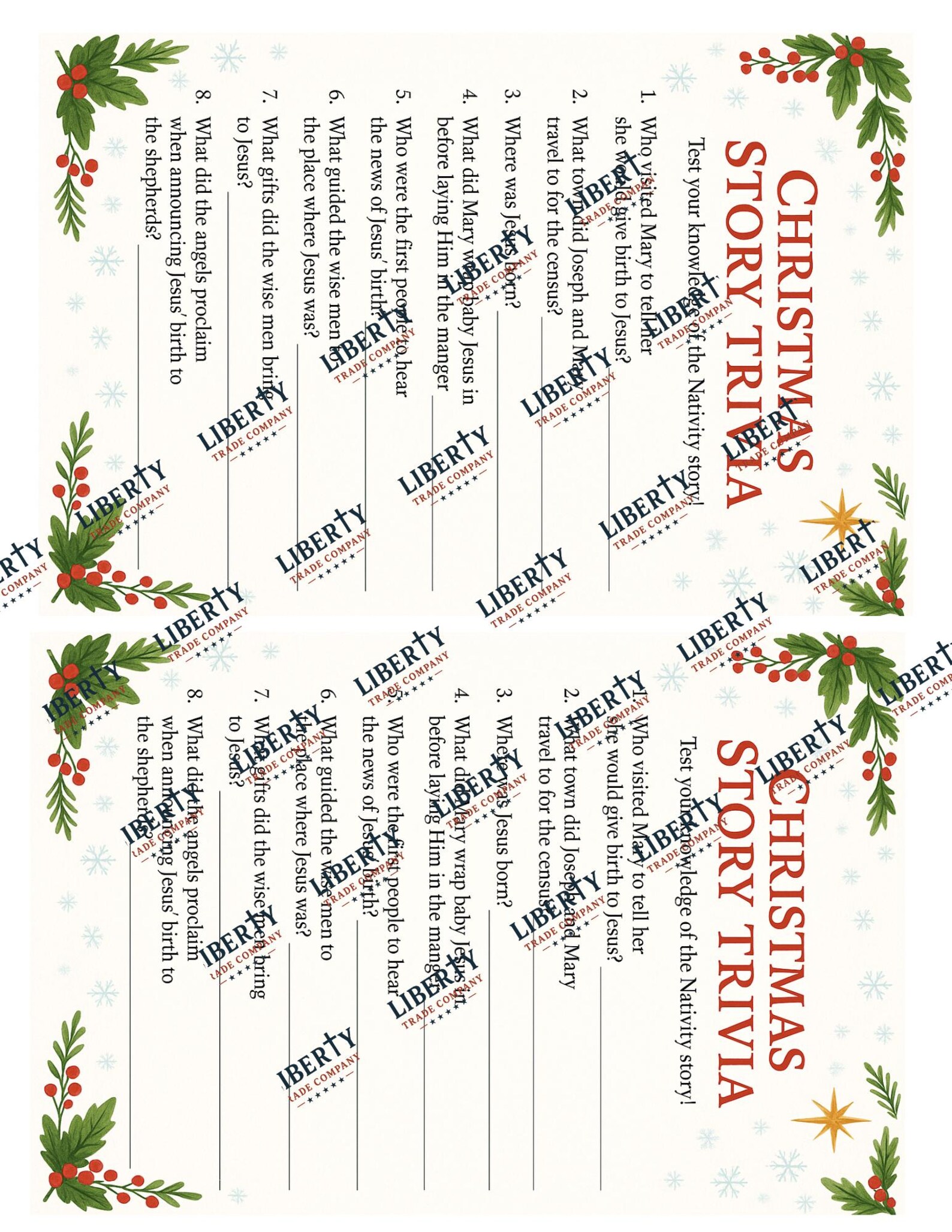 Christmas Bible Games Printable - Engaging Activities for Kids Ministry ...