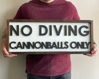Pool Signs, Pool Rules, No Diving Sign, Pool Decor, Outdoor Pool Signs ...