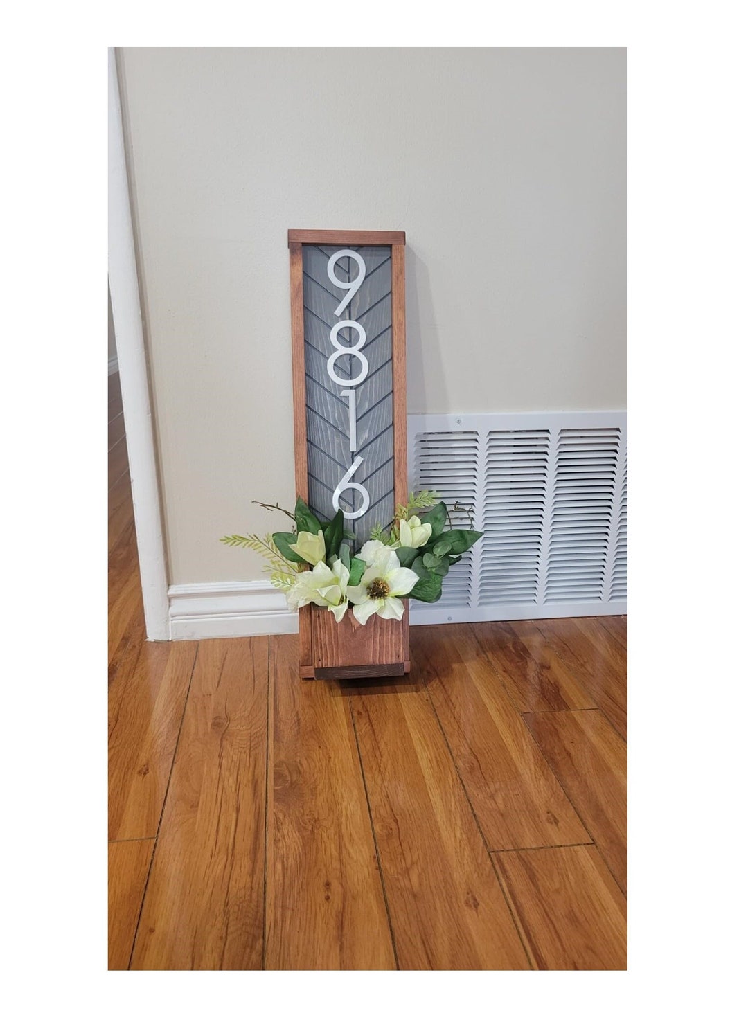 Fairview Personalized Vertical Address Planter | Rustic Housewarming ...