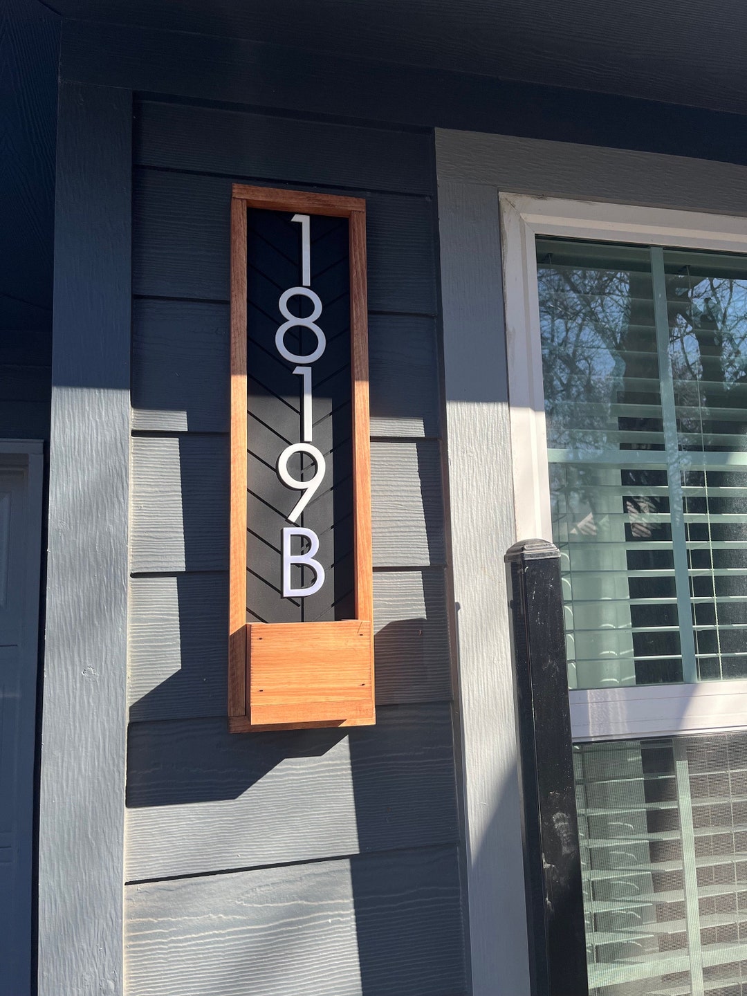 Fairview Vertical Address Sign Planter - Personalized House Number Sign ...