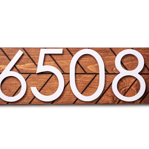 Large House Numbers Horizontal Modern Address Plaque House - Etsy