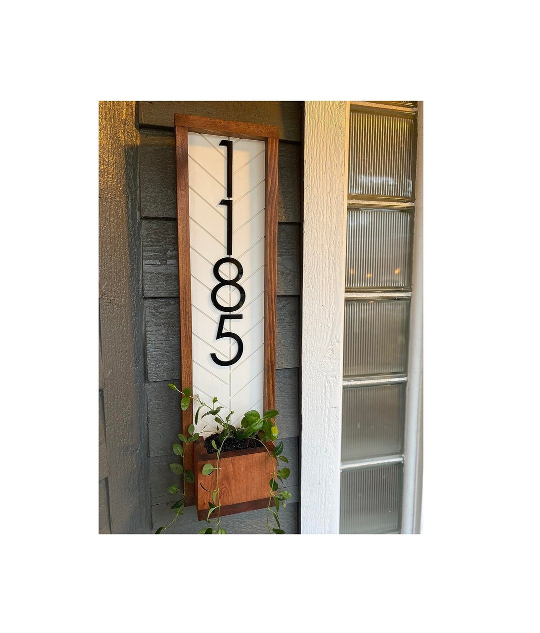 Fairview Vertical Address Planter, House Number, House Number Sign ...