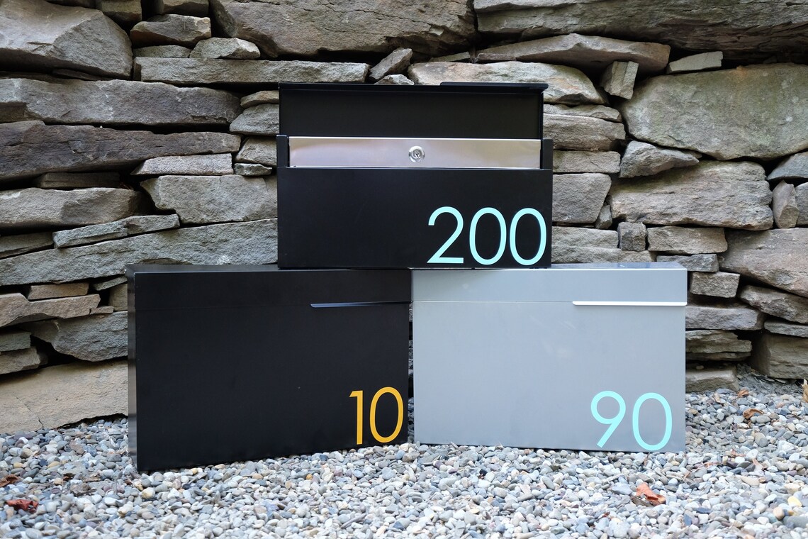 Mailbox Wall Mount Mailbox Modern Mailbox Black Mailbox - Etsy