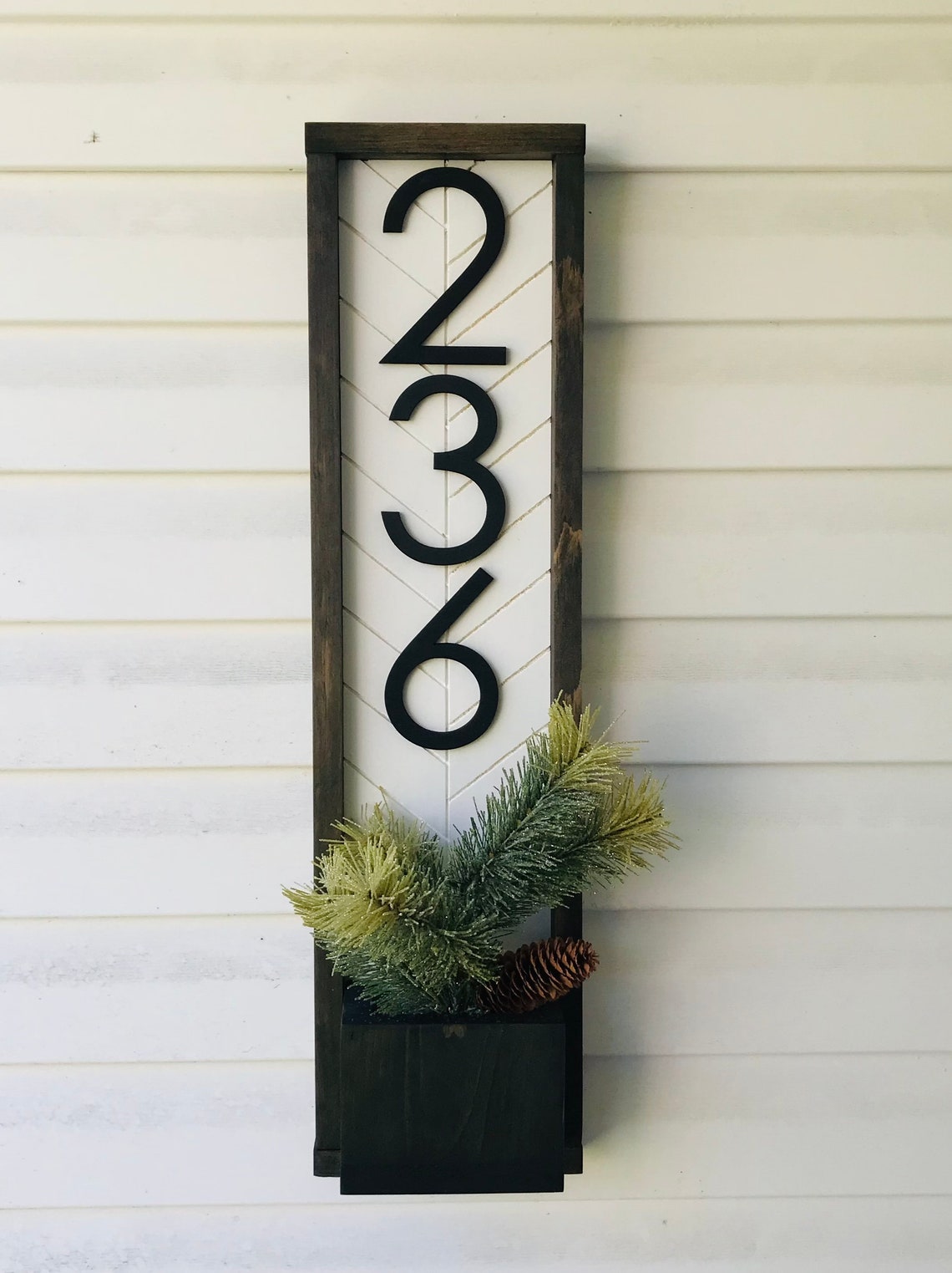 Fairview Vertical Address Sign Front Door Decor: Unique Lawn Address ...