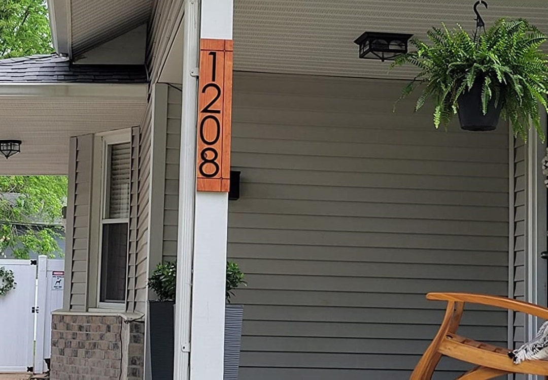 Laurel Custom House Sign | Modern Address Numbers | Vertical Address ...