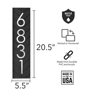 Chesapeake 100% Uv & Weatherproof Vertical Address Sign, Address Plaque ...