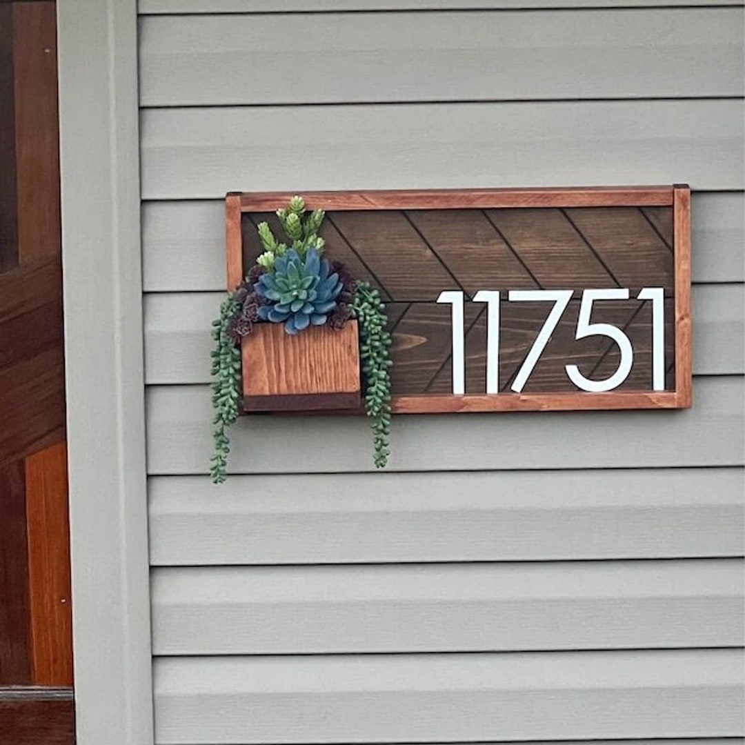 Weston Address Plaque | House Number | Planter Box | Address Sign ...