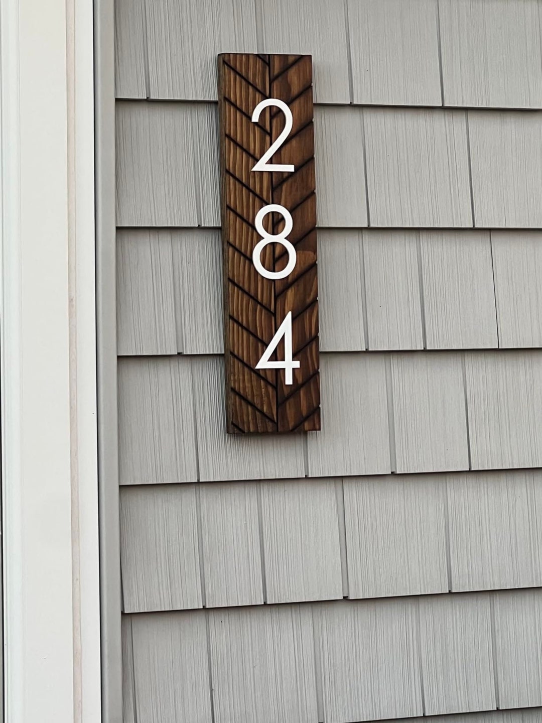 Chesapeake Custom Vertical Address Sign - Modern Address Plaque With ...