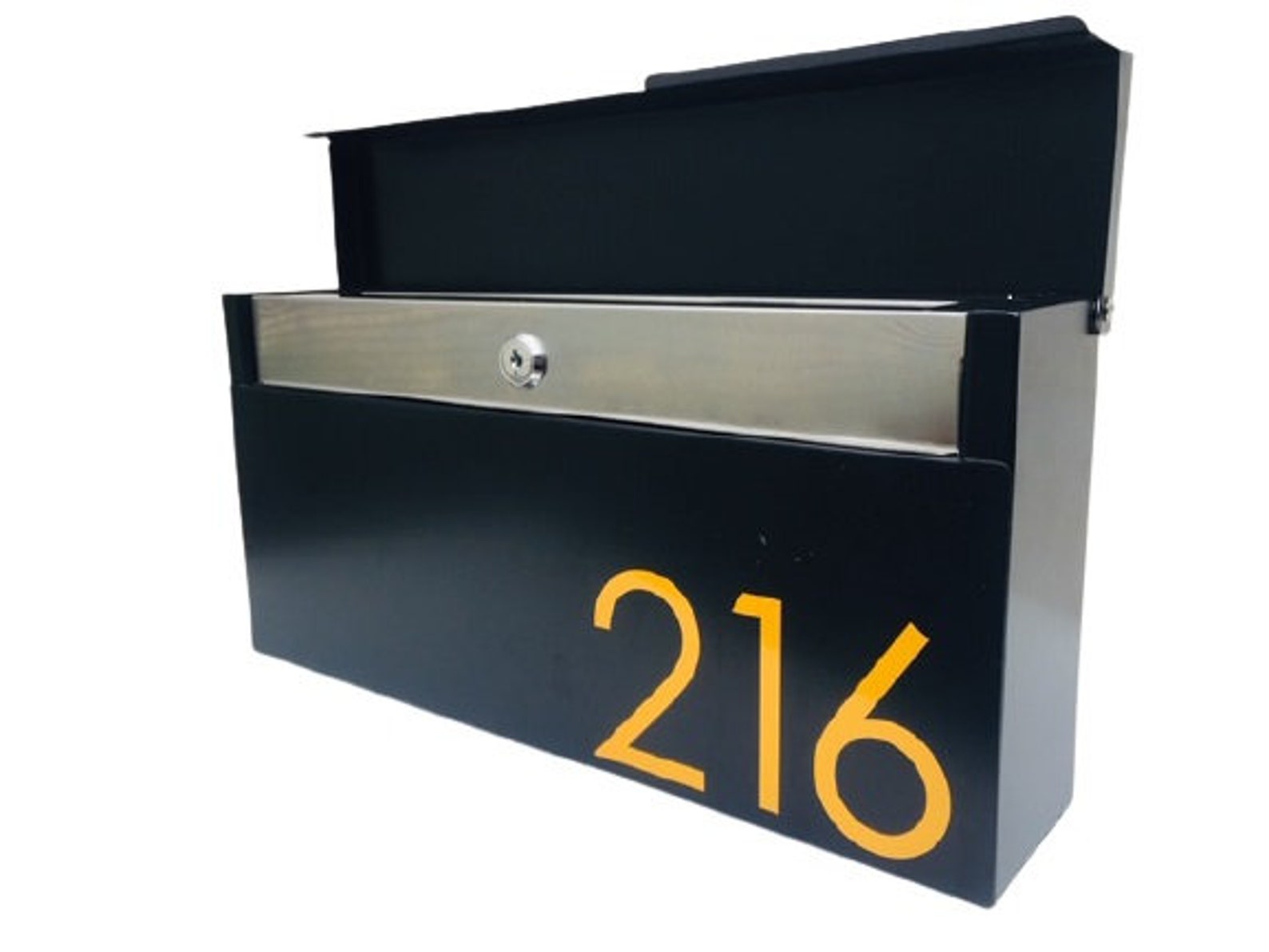 Mailbox Wall Mount Mailbox Modern Mailbox Black Mailbox - Etsy