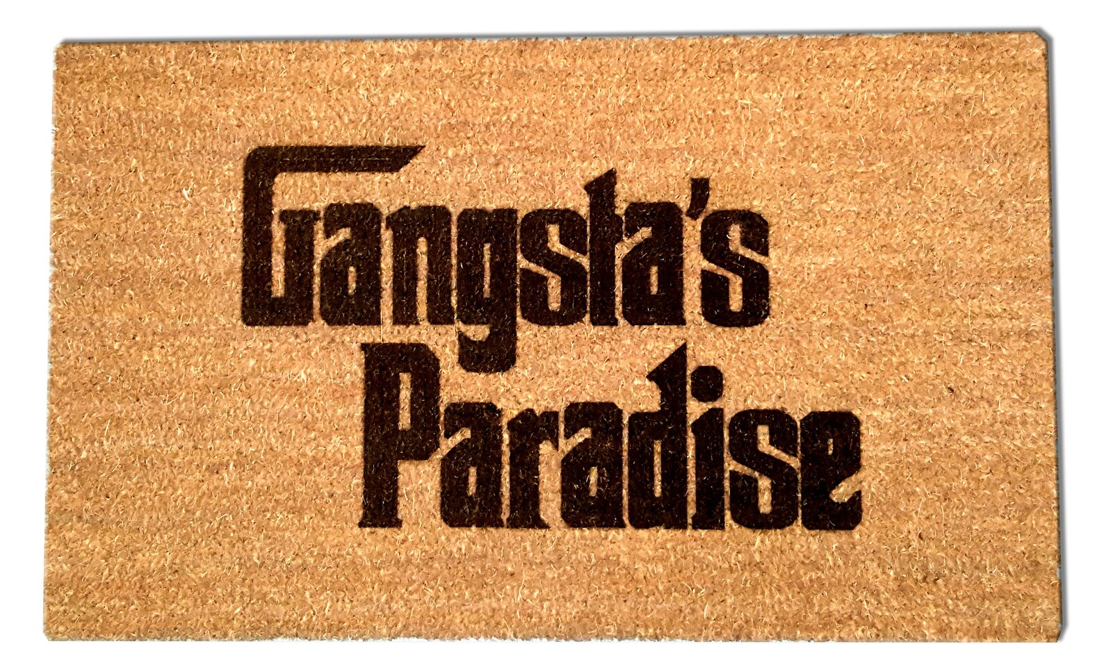 Gangsta's Paradise Laser Engraved Welcome Door Mat - Coir, Coconut Hair ...