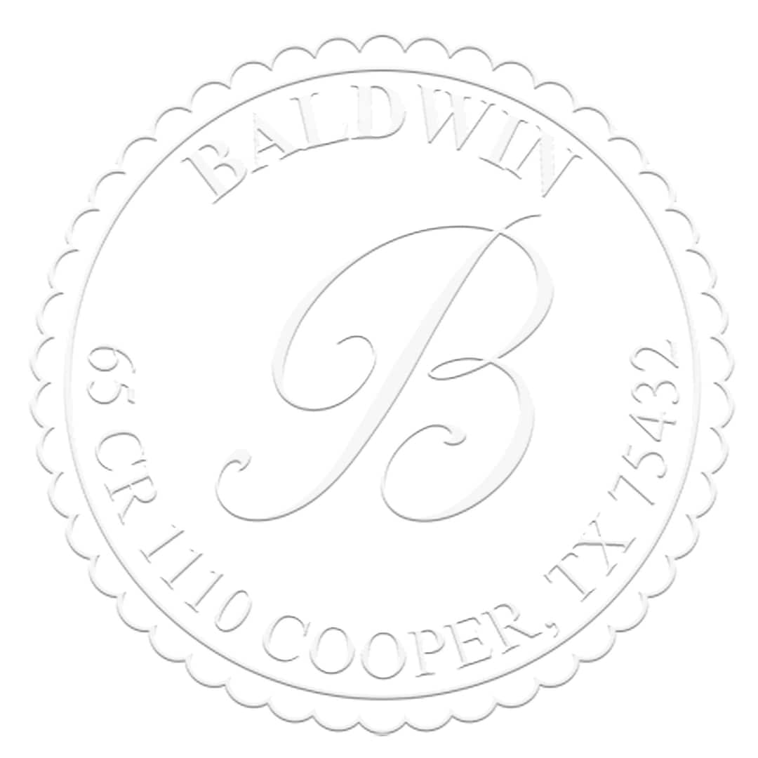 Custom Embossing Seal, Personalized Script Letter Monogram Address ...