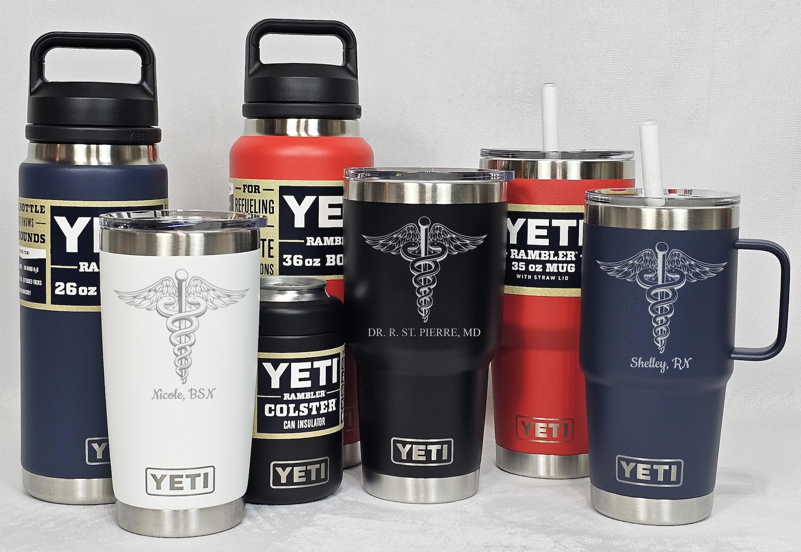 YETI Personalized Caduceus, Medical, Doctor, Nurse Gift - Laser ...