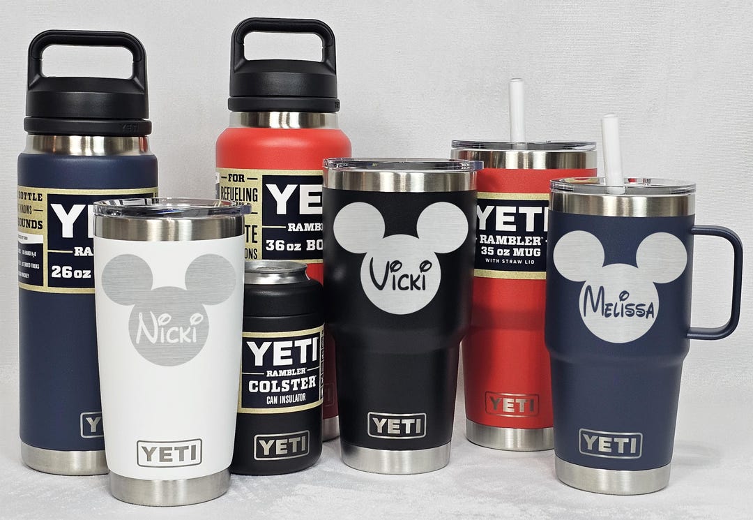 Personalized MICKEY MOUSE YETI Laser Engraved Tumblers, Straw Mugs With ...