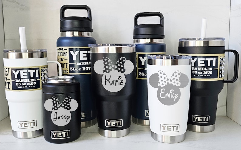 Personalized MINNIE MOUSE YETI - Laser Engraved Tumblers, Mugs With ...