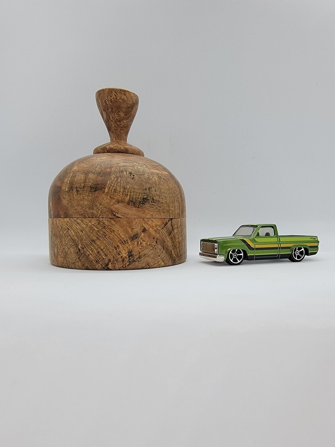 Lidded Wood Bowl: Pyinma Burl Body With Pyinma Pull; Handmade, One of a ...