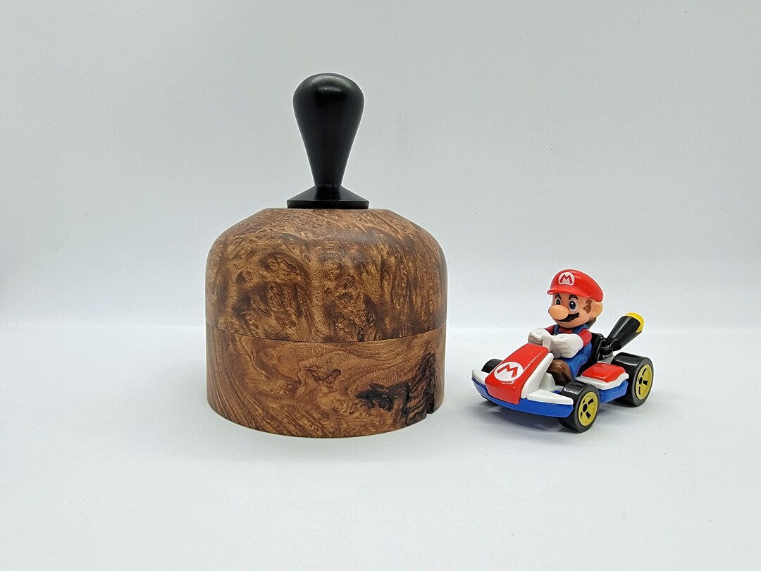 Lidded Wood Bowl: Handmade, One of a Kind; Pyinma Burl Body With Ebony ...