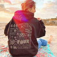 444 Angel Number - Y2K Hoodie - Pink - Etsy